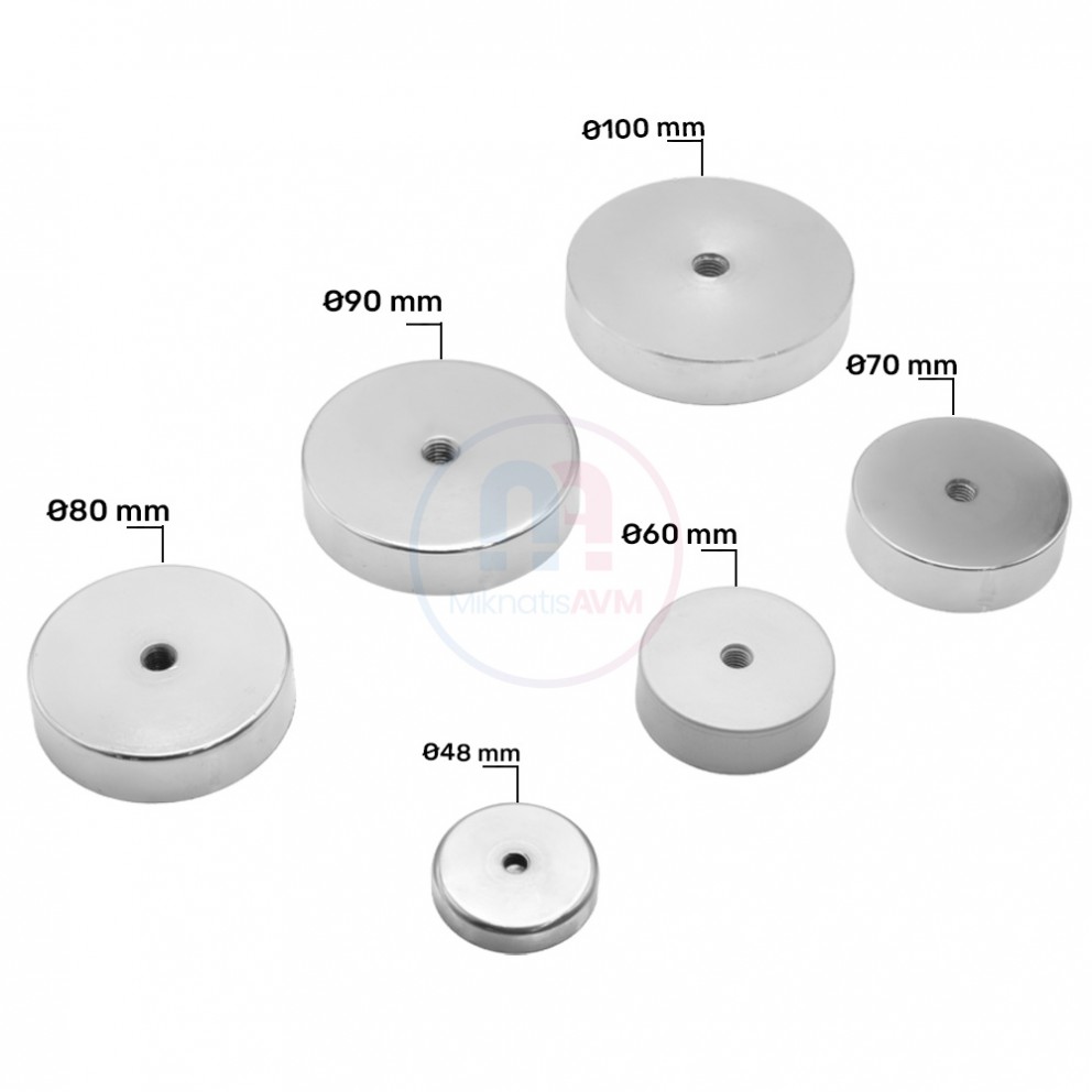 100 mm Neodymium Pot Magnet with Female Connection