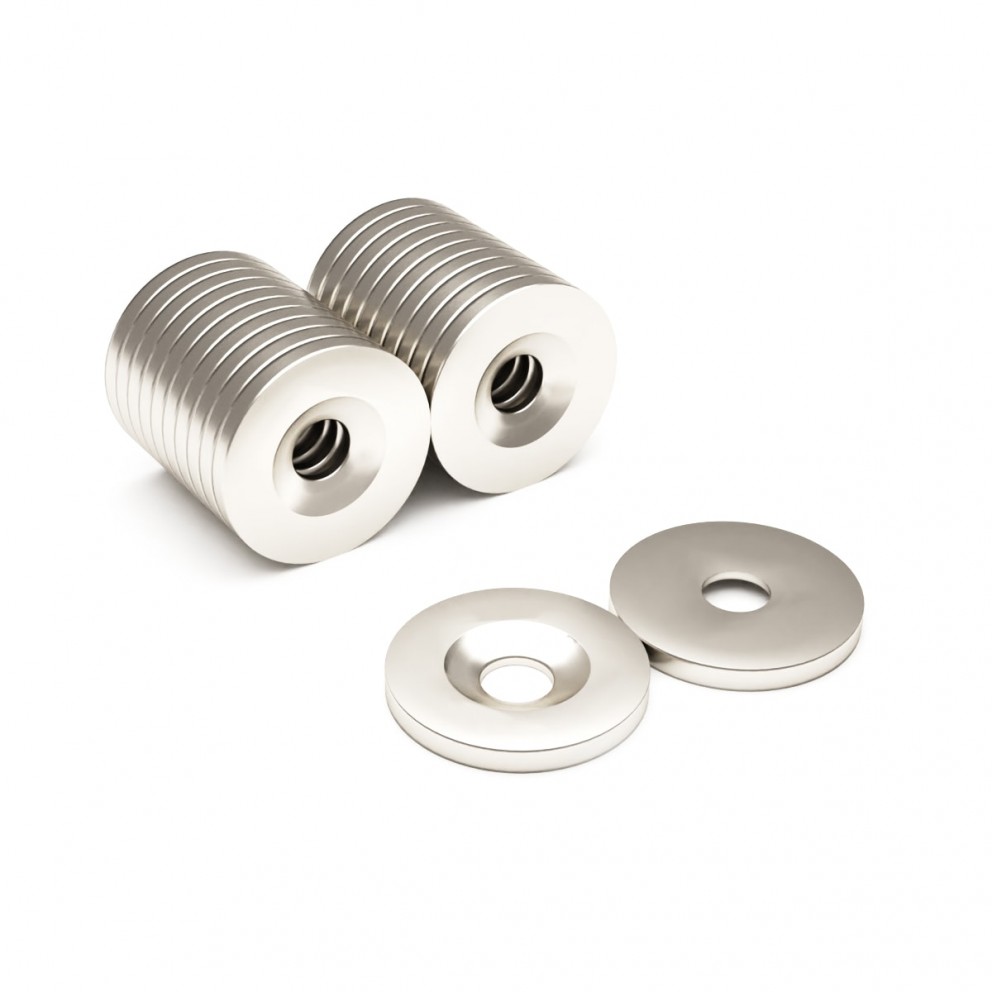 30x10/5,5x5 mm Havşa Delikli Neodyum Mıknatıs