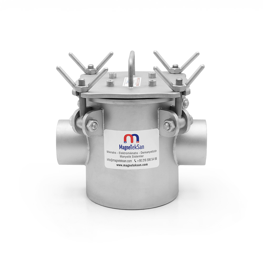 DN65 Manşon Giriş Çıkışlı - Gıdaya Uygun - Neodyum Manyetik Filtre